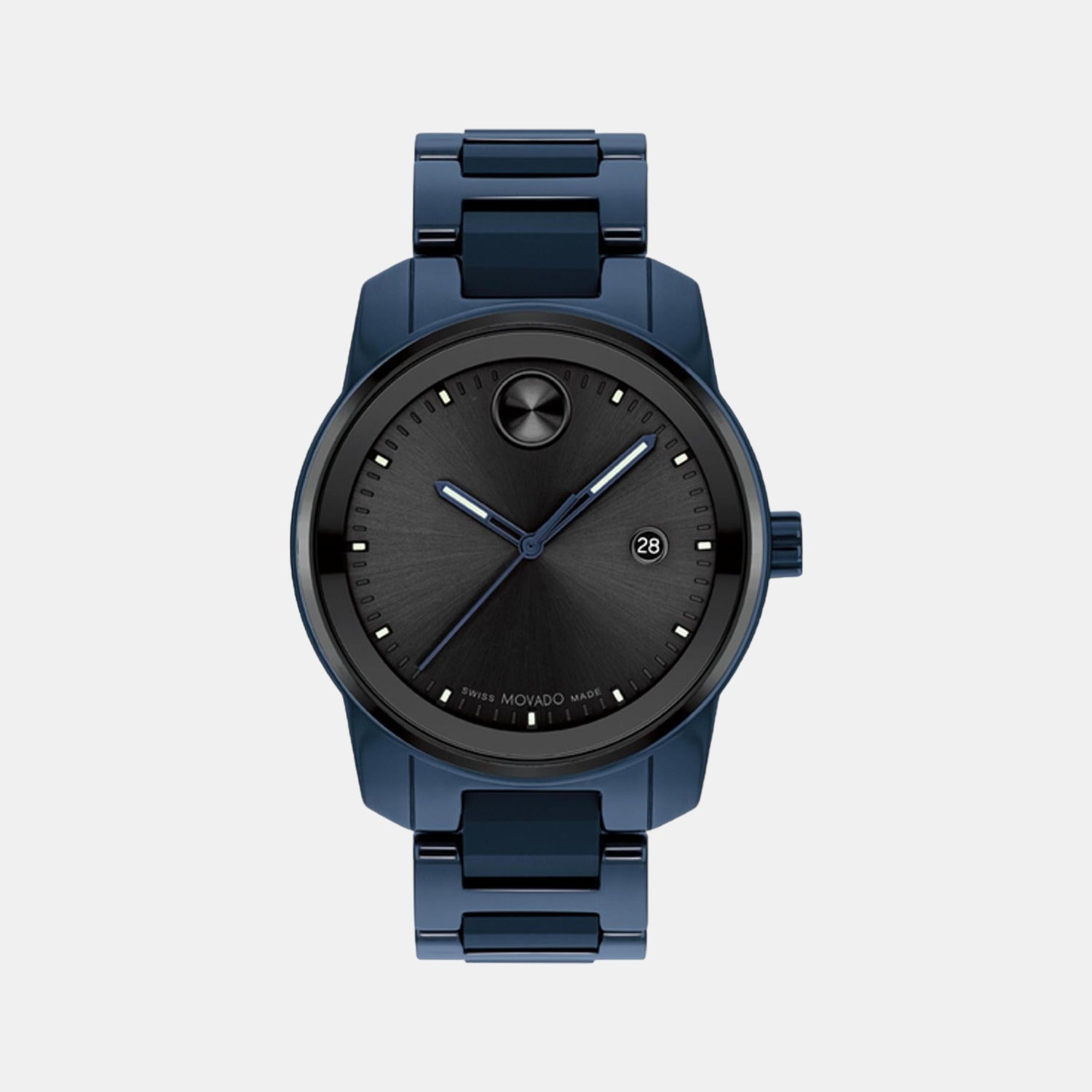Movado Bold Verso Quartz Black Dial Blue Ceramic and Steel Men's Watch ...