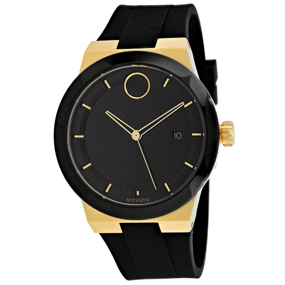 Movado Men's Bold Watch, 42mm Stainless Steel Case, Black Rubber Strap ...