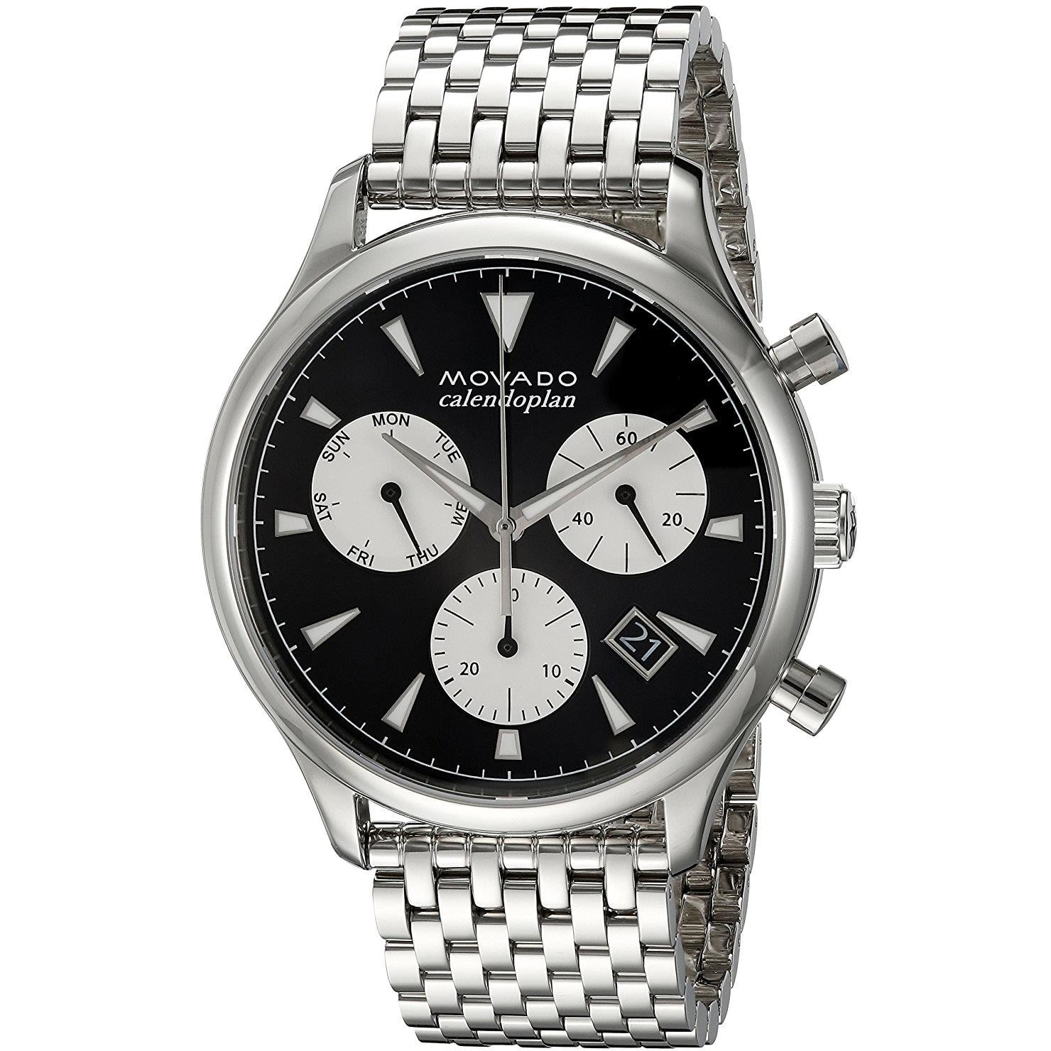Movado Men's Heritage 43mm Steel Bracelet & Case Sapphire Crystal Swiss ...