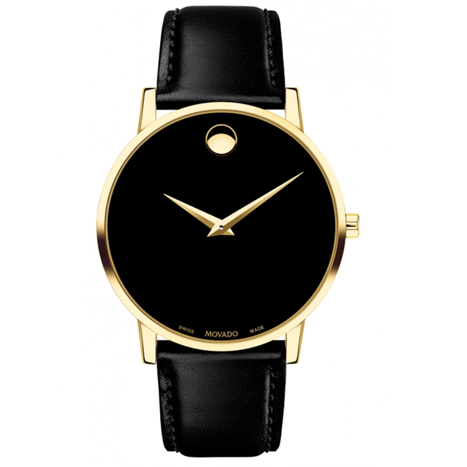 Movado Museum Classic Men's Watch, Black Dial, Leather Band, 0607271 ...