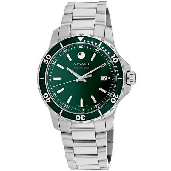 Movado Men's Series 800 Watch - Stainless Steel, Green Dial, Quartz ...
