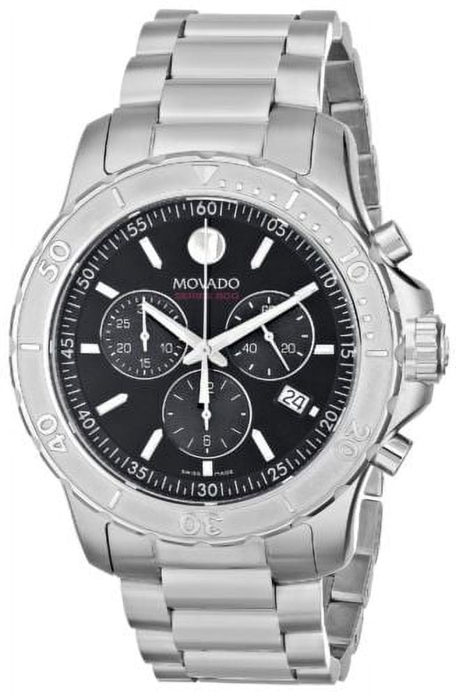 Movado Series 800 Black Dial Stainless Steel Quartz Mens Watch 2600115 ...