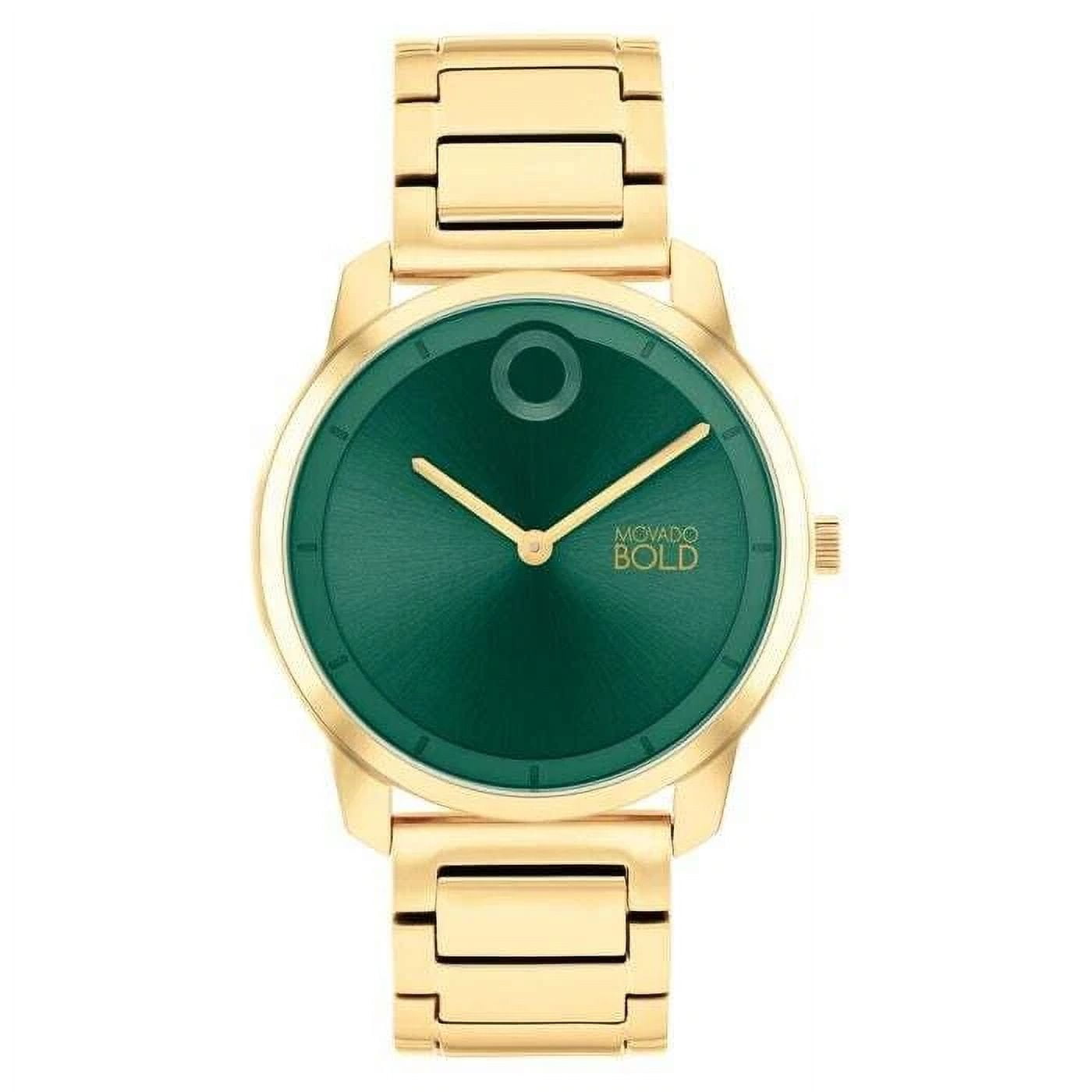 Movado Trend Element 3601255 Green Museum Yellow Gold 40Mm Bracelet Men ...