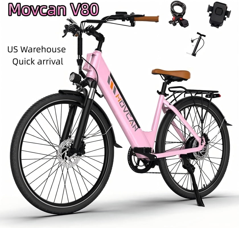 Movcan V80 All-Terrain Electric Bike - 1000W Motor, Dual Disc Brakes ...