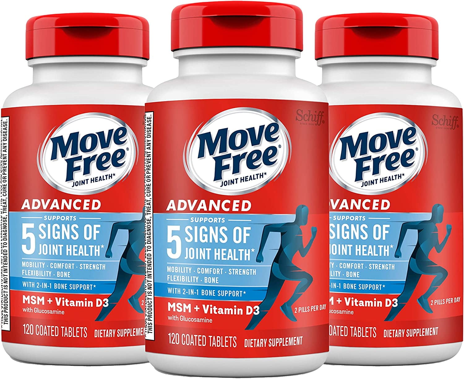 Move Free Advanced Joint Support - Glucosamine, Chondroitin & MSM + VIT ...