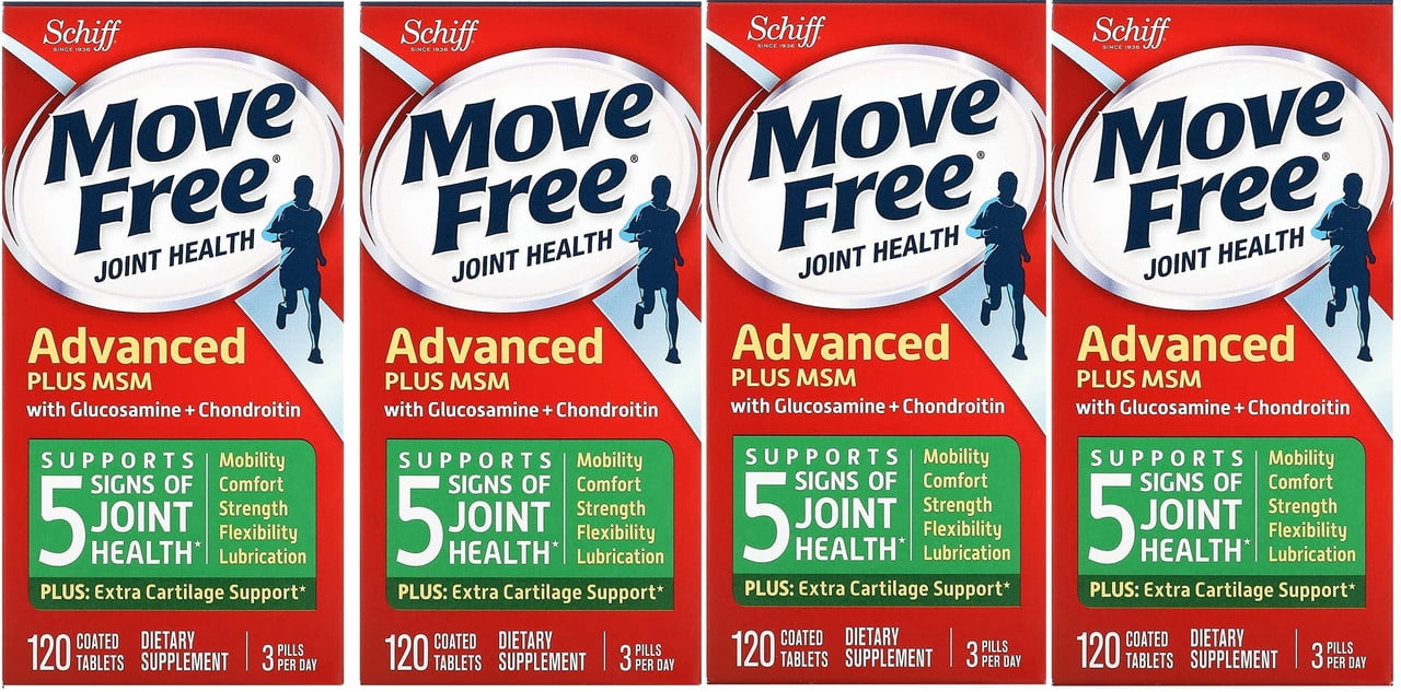 Move Free Advanced Plus MSM Joint Supplements, Health Support, 120 ...