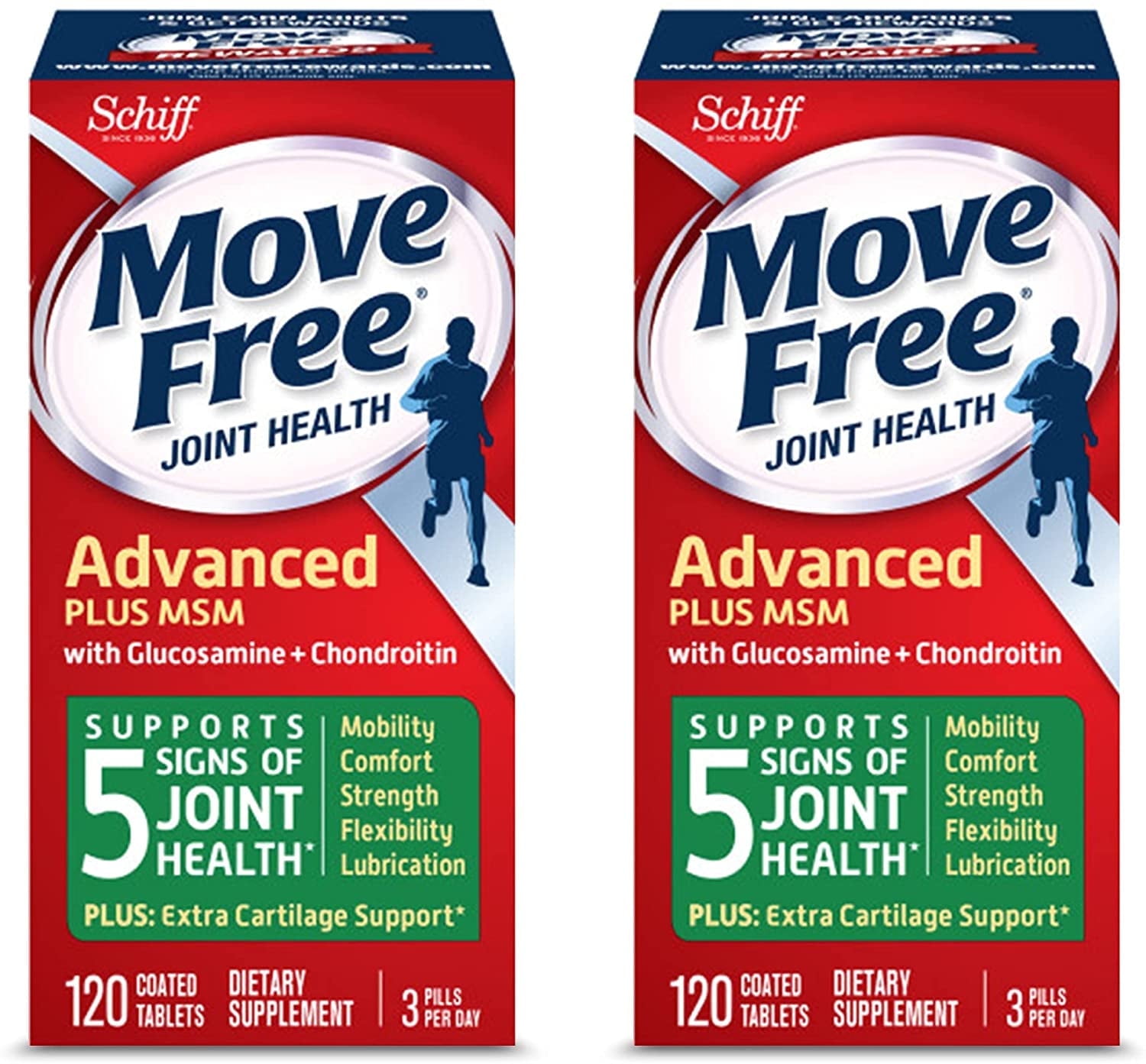 Move Free Advanced Plus MSM, Joint Health Supplement, Glucosamine ...
