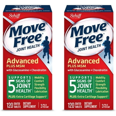 Move Free Advanced Glucosamine Chondroitin Tablets, 200 Count, Joint ...
