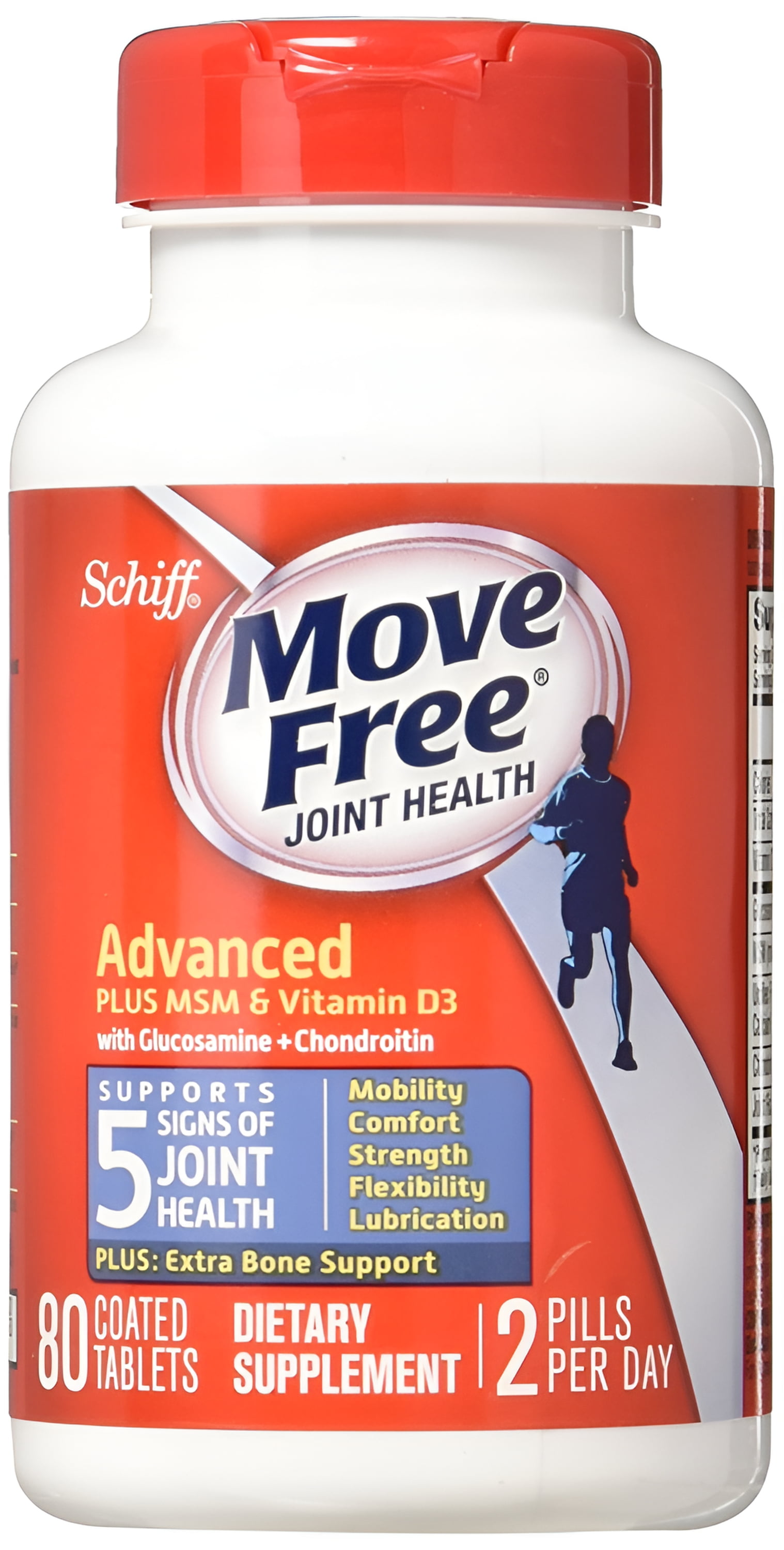 Move Free MSM, Vitamin D3, 80 tablets - Joint Health Supplement with ...