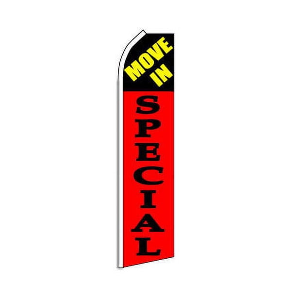 Move In Special Swooper Flag - Red - Walmart Business Supplies