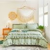 Move Over Taupe Bedding Set King Pom Poms Duvet Cover Set Three Layer ...