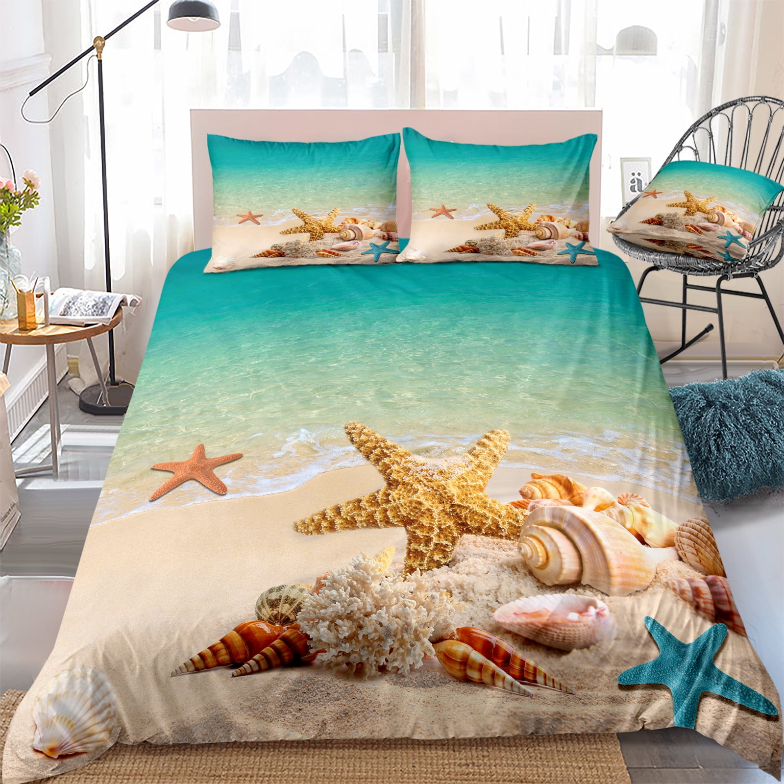 Move Over Ocean Bedding Sets King Beach Duvet Cover Set Sea Beach ...