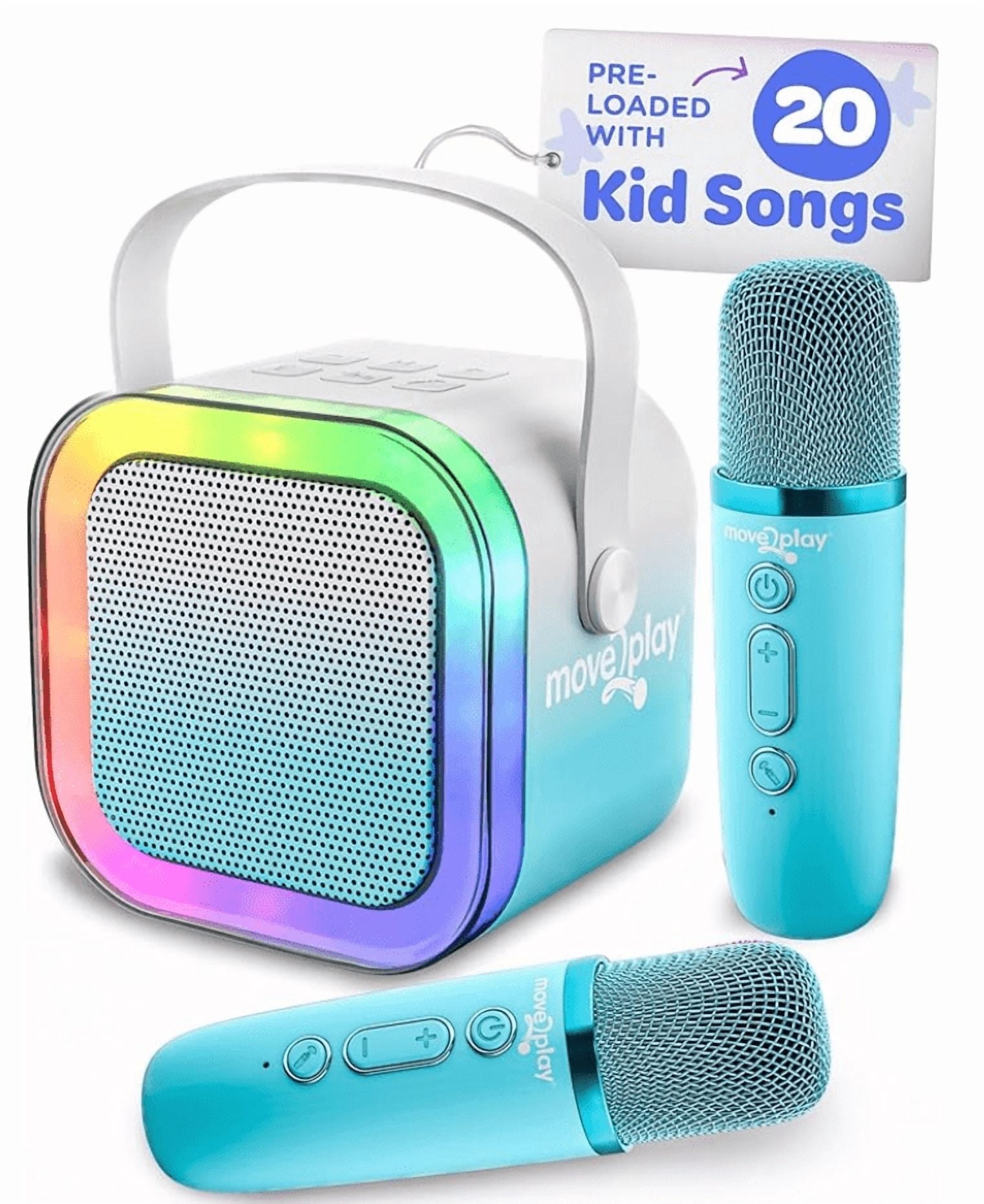 Move2Play Mini Karaoke Machine for Kids, includes 20+ Songs, Bluetooth ...