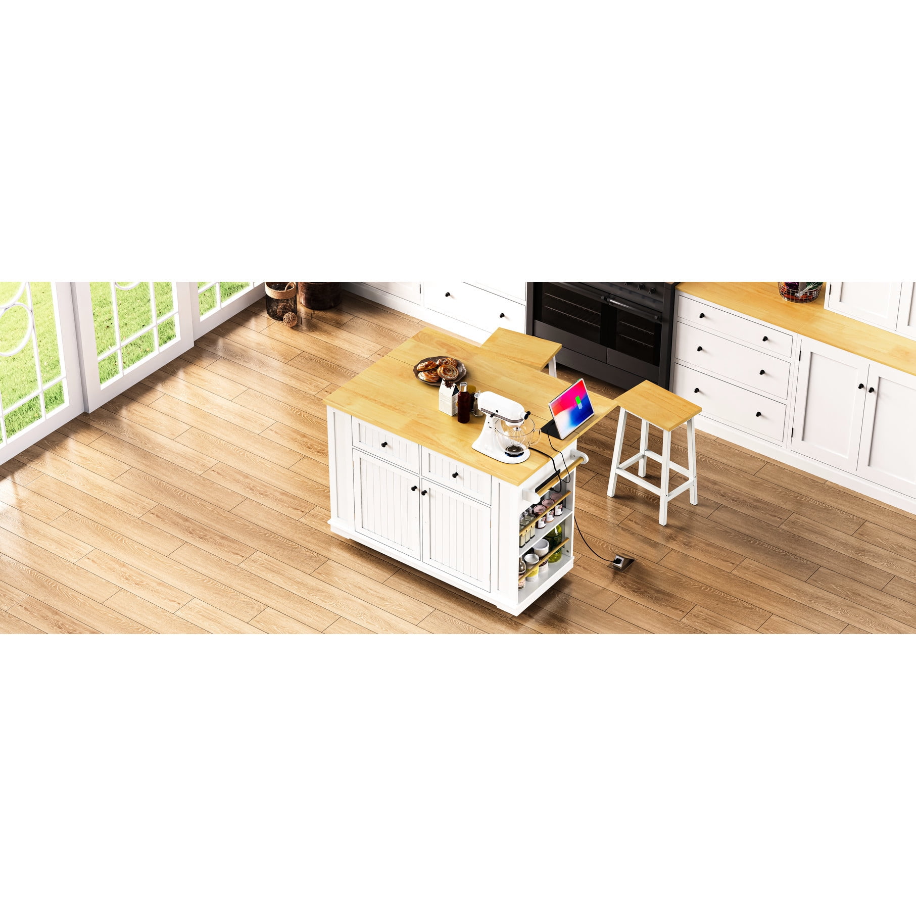 Moveable Kitchen Island with Lockable Wheels - Kitchen Movement ...