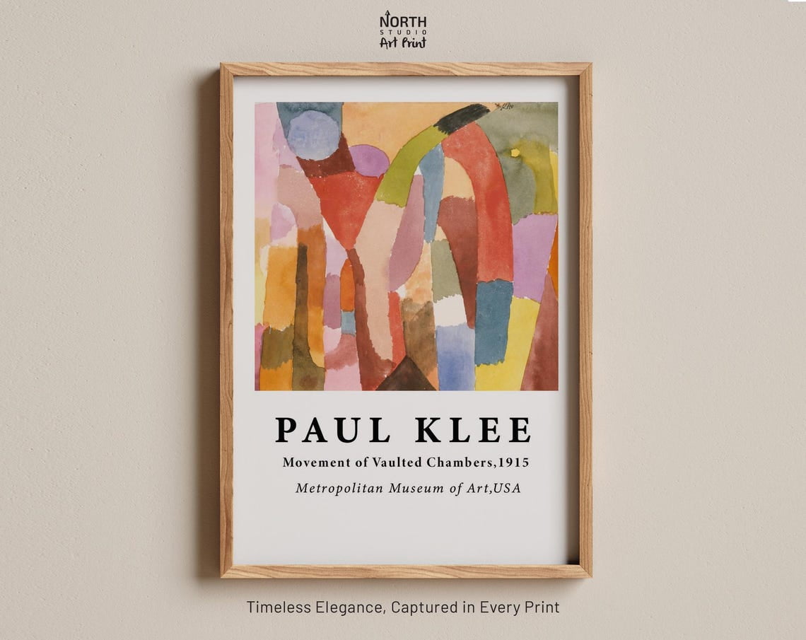 Movement Of Vaulted Chambers Print, Paul Klee 1915 Abstract, Colorful ...