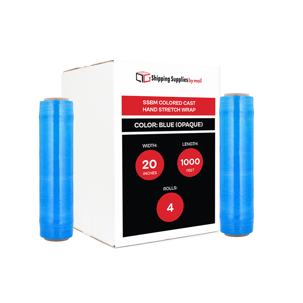 Movers Stretch Wrap Blue Hand Bundling Plastic Film 20 Inch x 1000 Feet ...
