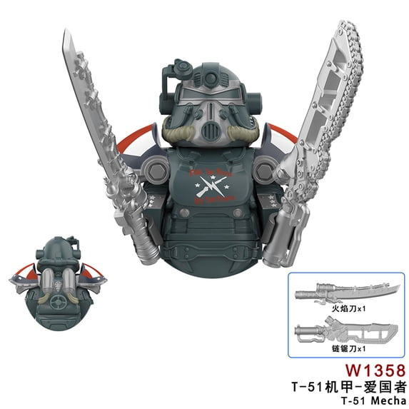 Movie Bricks Radiation For Toy Gifts Cooper T60 Power Armor X-01 Mech ...