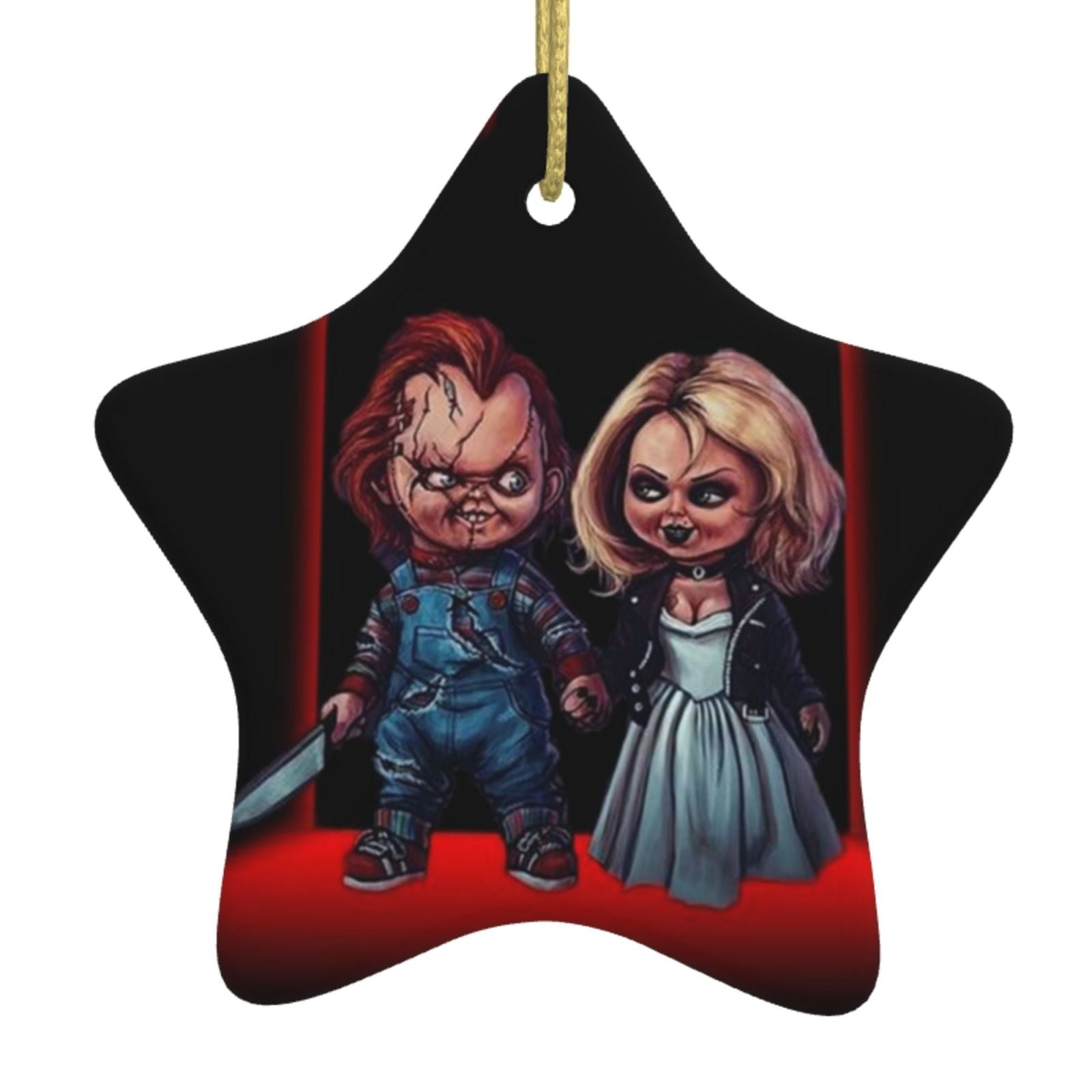 Movie Bride Of Chucky Christmas Ornament Xmas Tree Ceramic Star Hanging ...