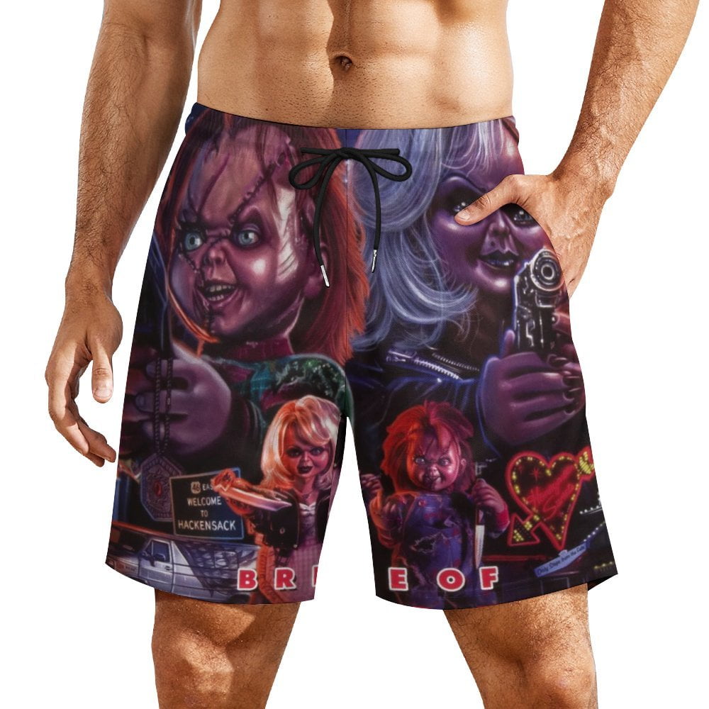 Movie Bride Of Chucky Men's Board Shorts Swim Trunks Quick Dry Beach Short Swimwear Bathing Suit ...