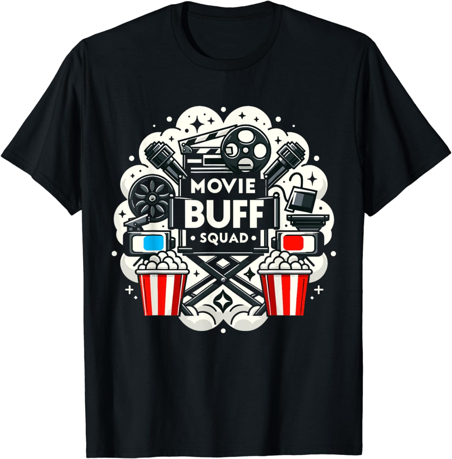 Movie Buff Squad |Cinema Movie Gear for Movie Enthusiasts T-Shirt ...