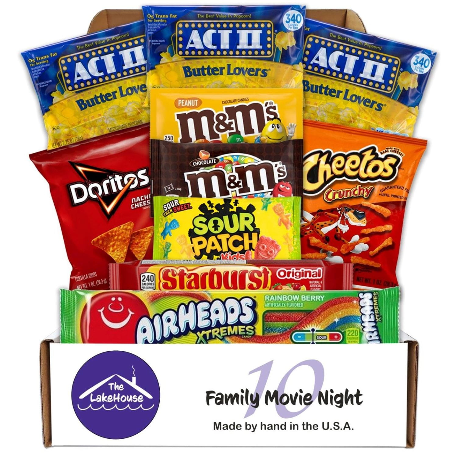 Movie Candy Popcorn Snacks Basket - Movie Night Supplies - Snack Box ...