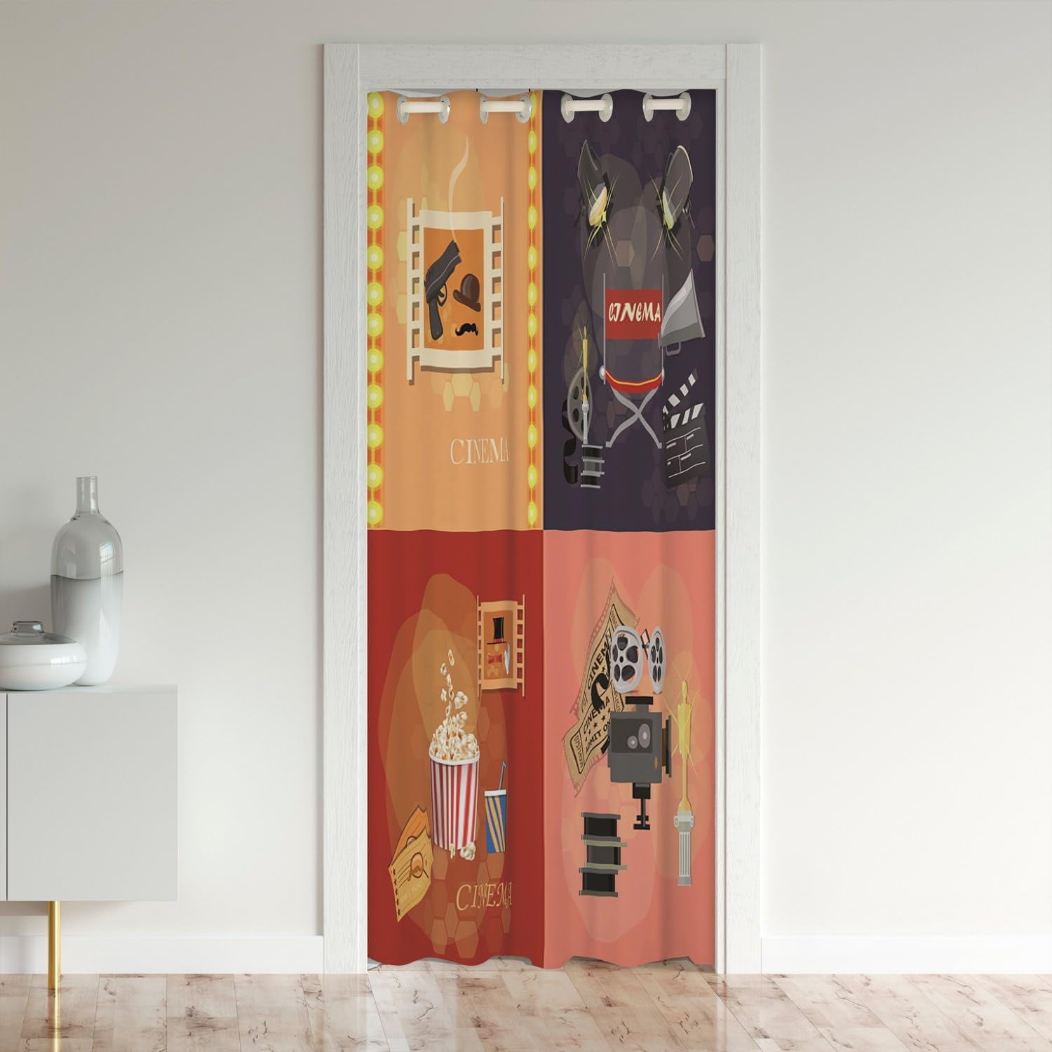 Movie Cinema Popcorn Door Curtains Doorway Privacy Closet Curtain for ...