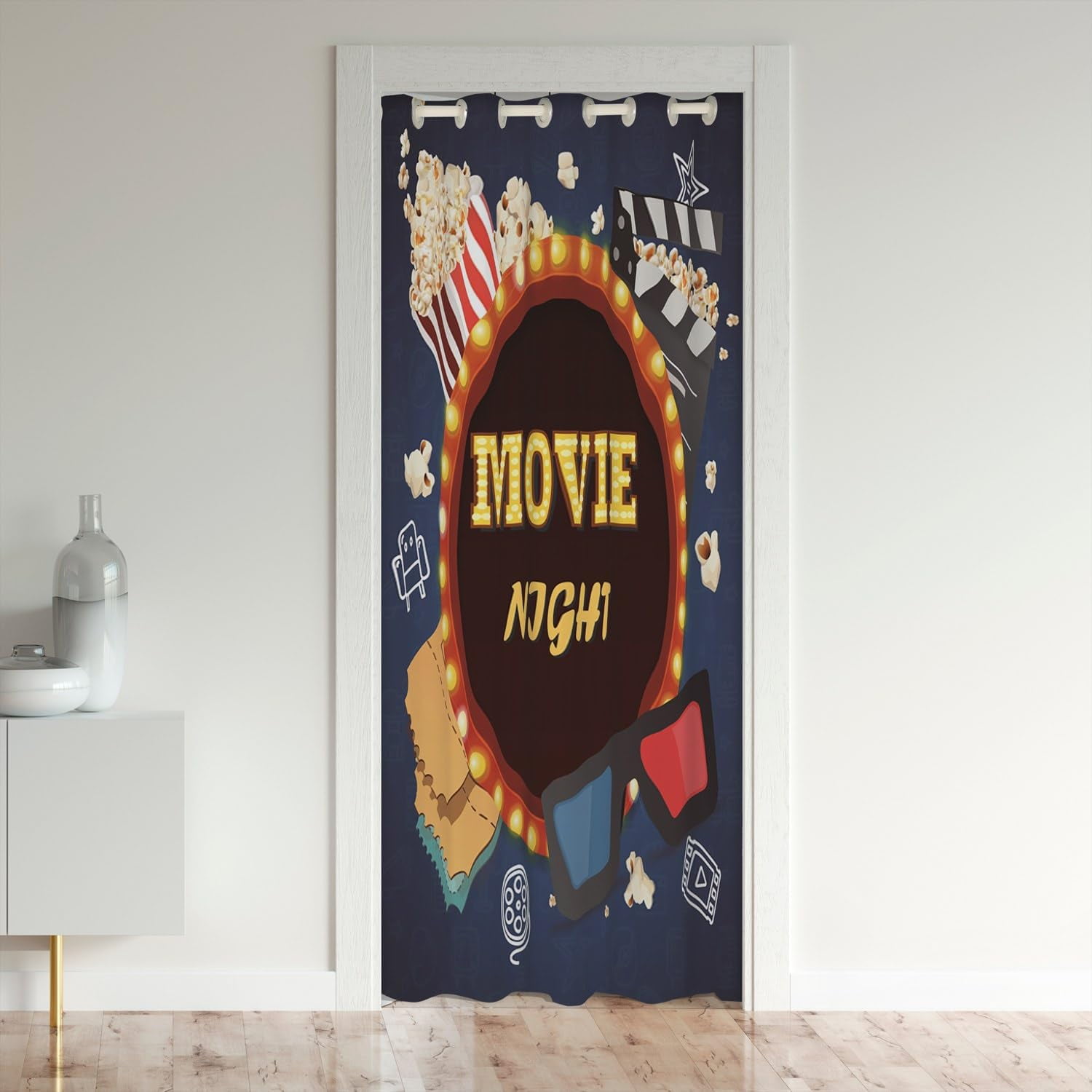 Movie Cinema Popcorn Door Curtains Doorway Privacy Closet Curtain for ...