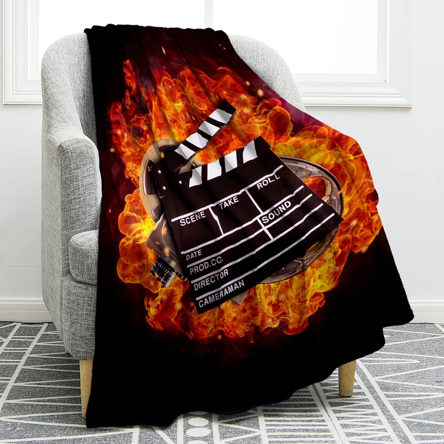 Movie Clapboard Gifts Throw Blanket, Gifts for Women Men Movie Lover ...