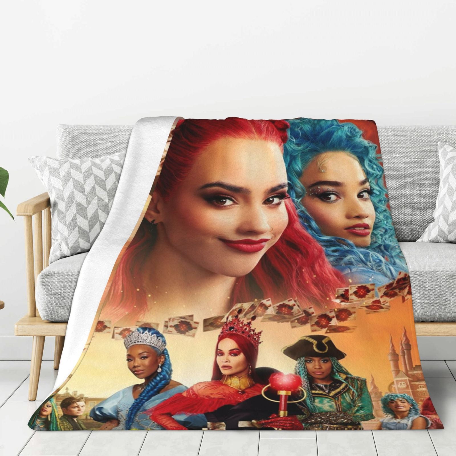 Movie Descendants The Rise of Red Flannel Blanket Cozy Ultra-Soft Micro ...