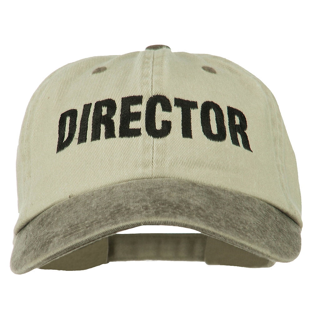 Movie Director Embroidered Washed Two Tone Cap - Beige Brown OSFM ...