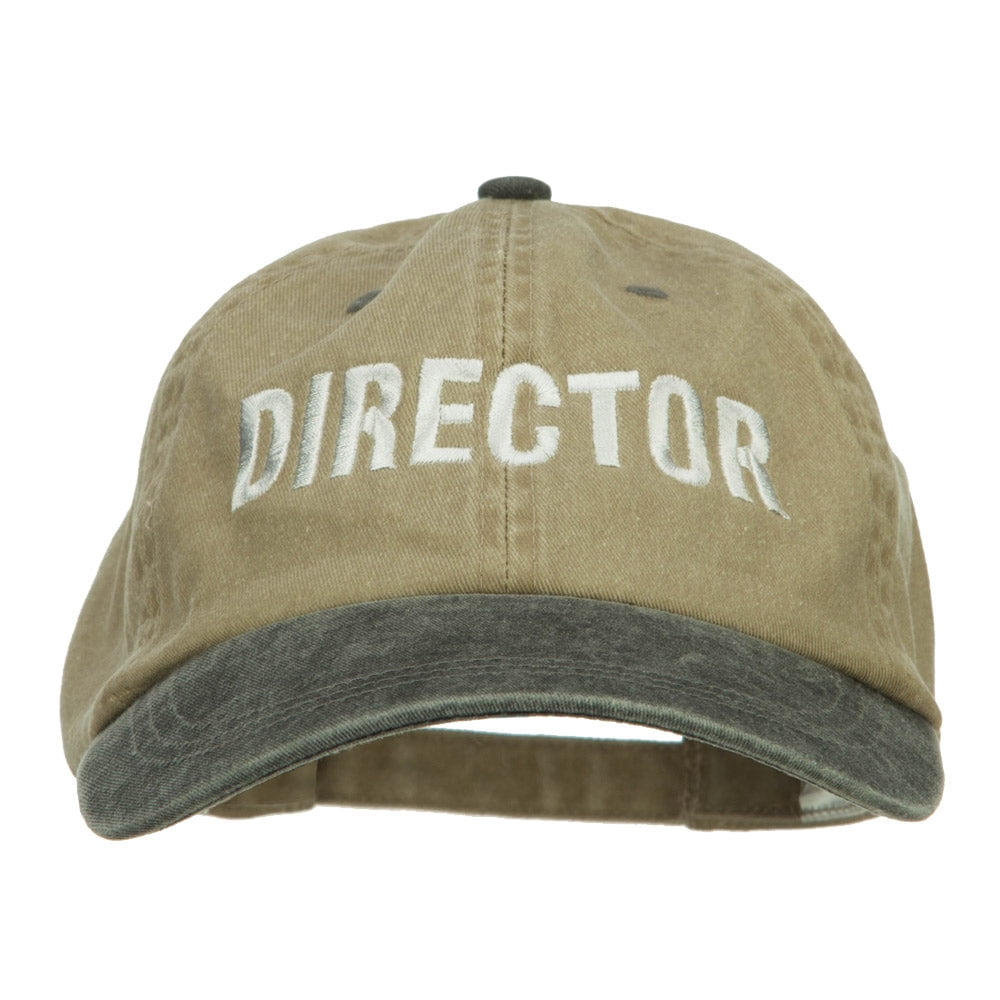 Movie Director Embroidered Washed Two Tone Cap - Khaki Black OSFM ...