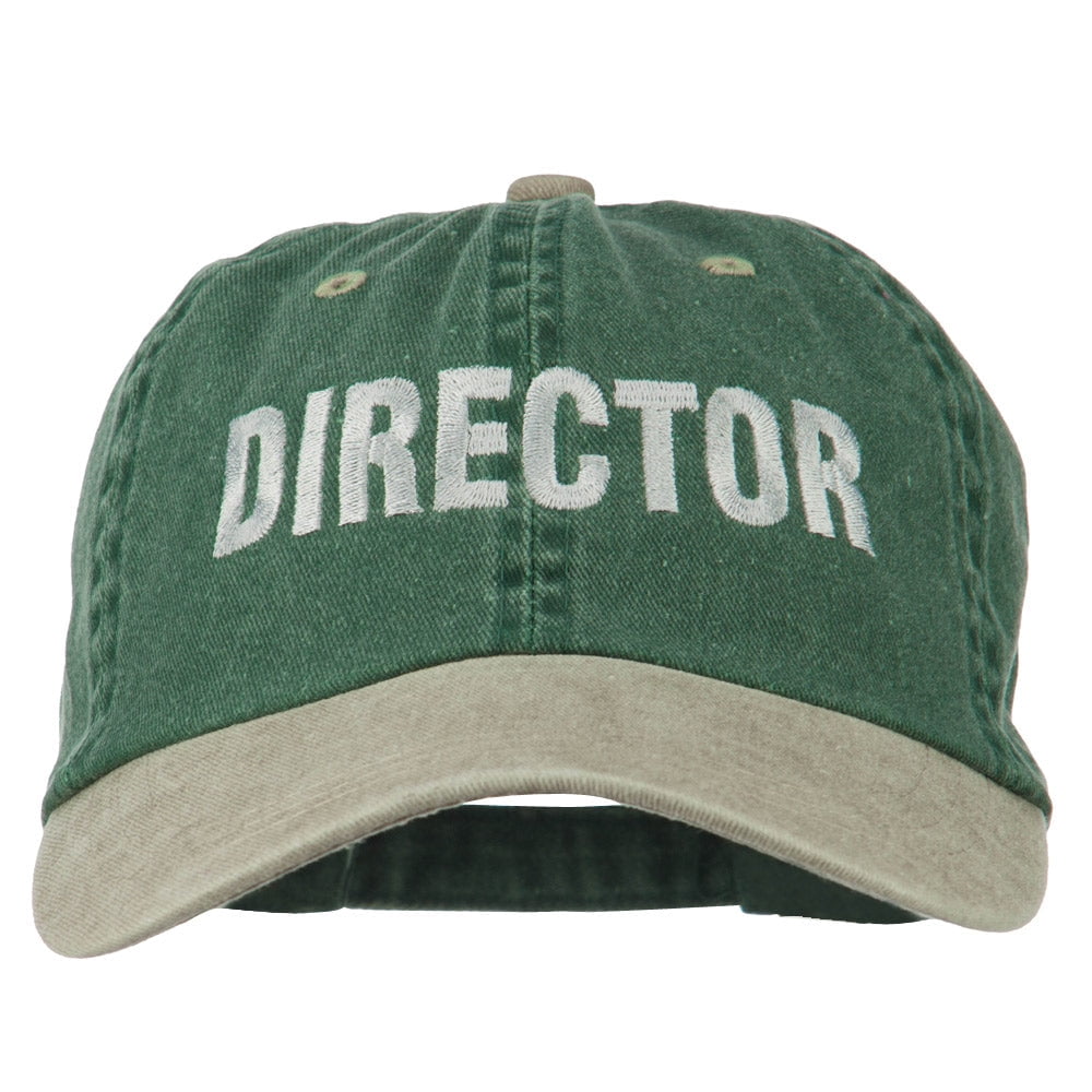 Movie Director Embroidered Washed Two Tone Cap - Spruce Khaki OSFM ...