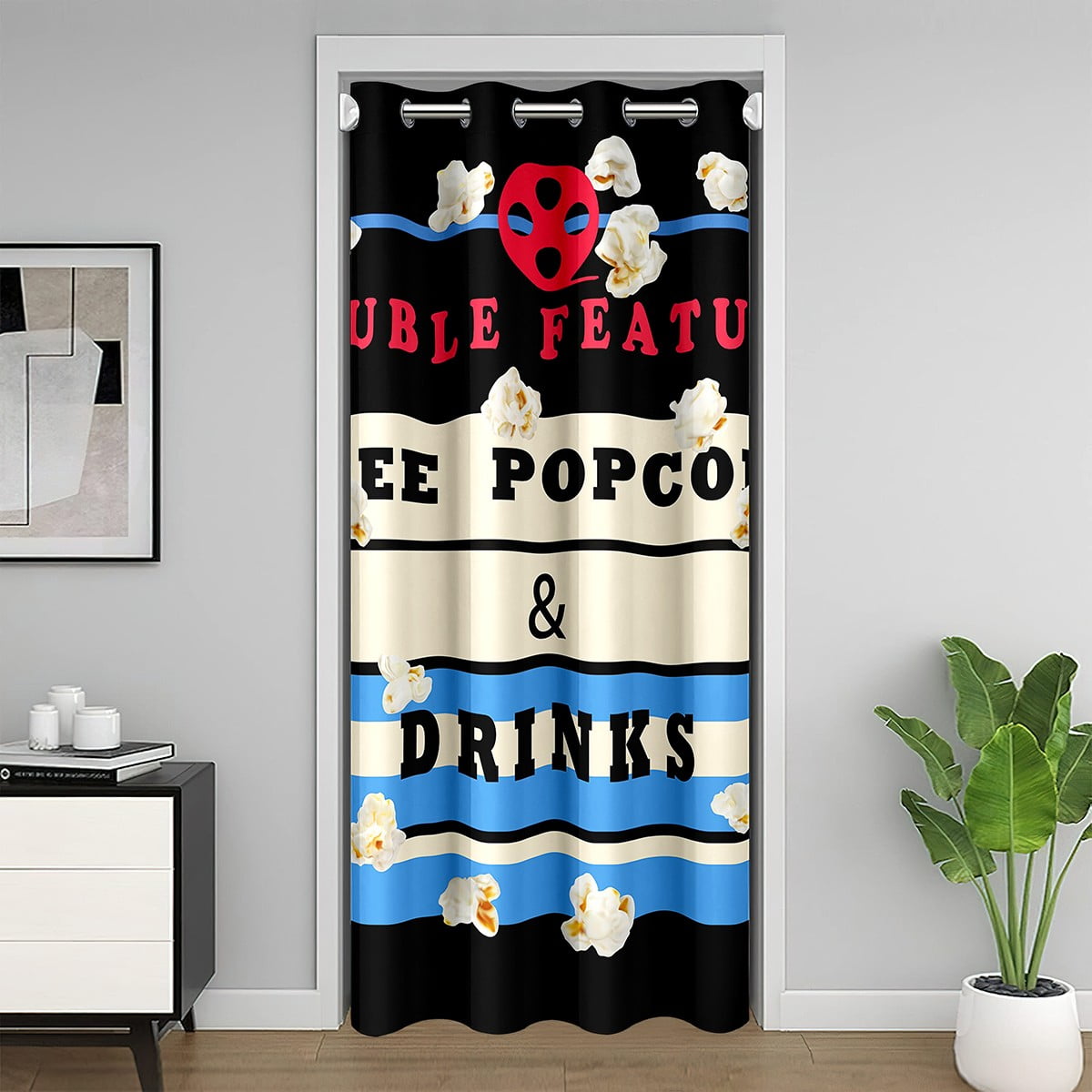 Movie Door Curtain For Doorway Privacy,Delicious Popcorn Blackout ...