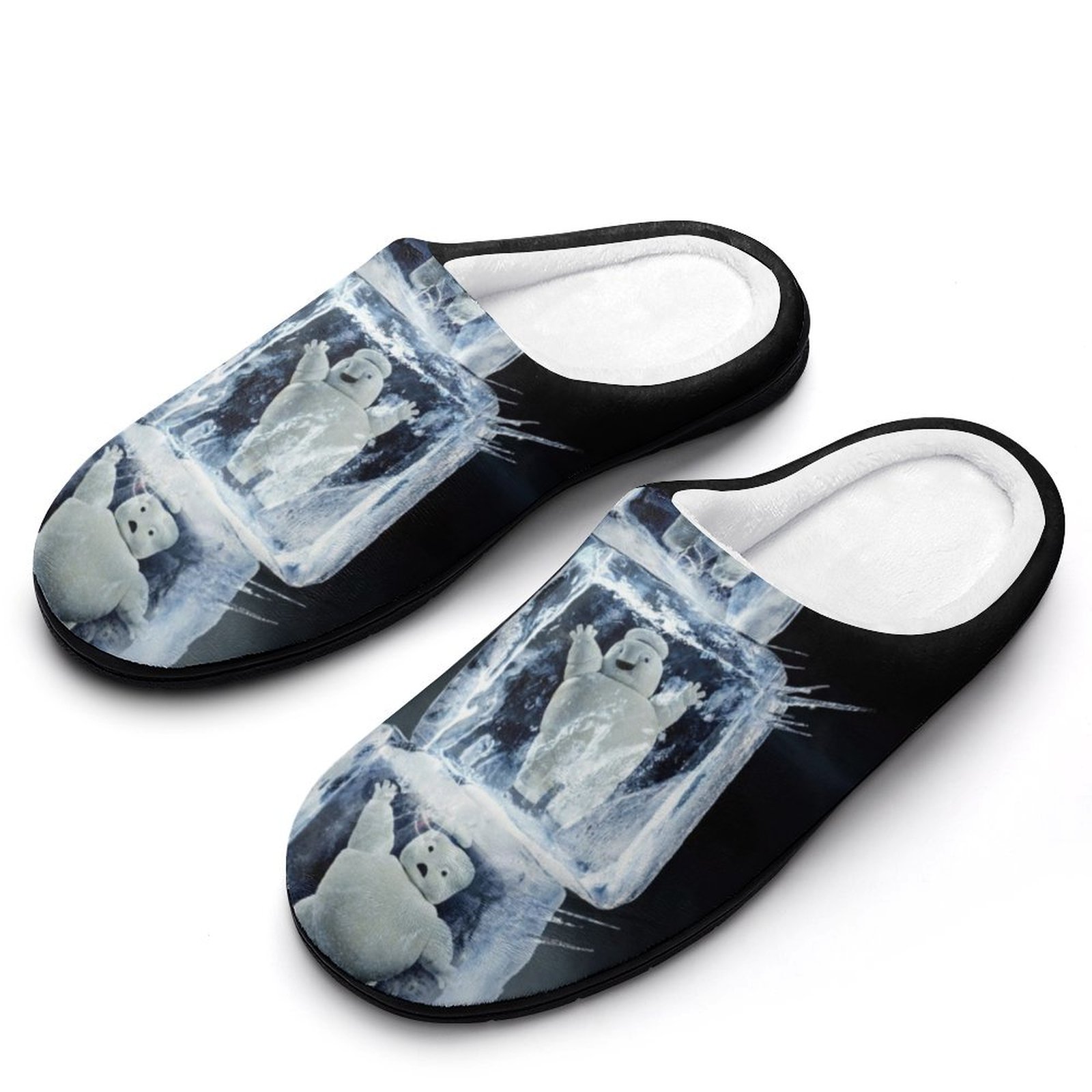 Movie Ghostbusters Stay Puft Fuzzy Cotton Slippers For Mens Winter ...