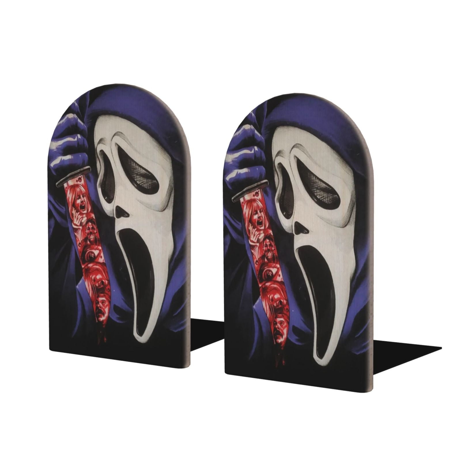 Movie Ghostface Scream Horror Bookends Wood Book Divider Shelves Non ...
