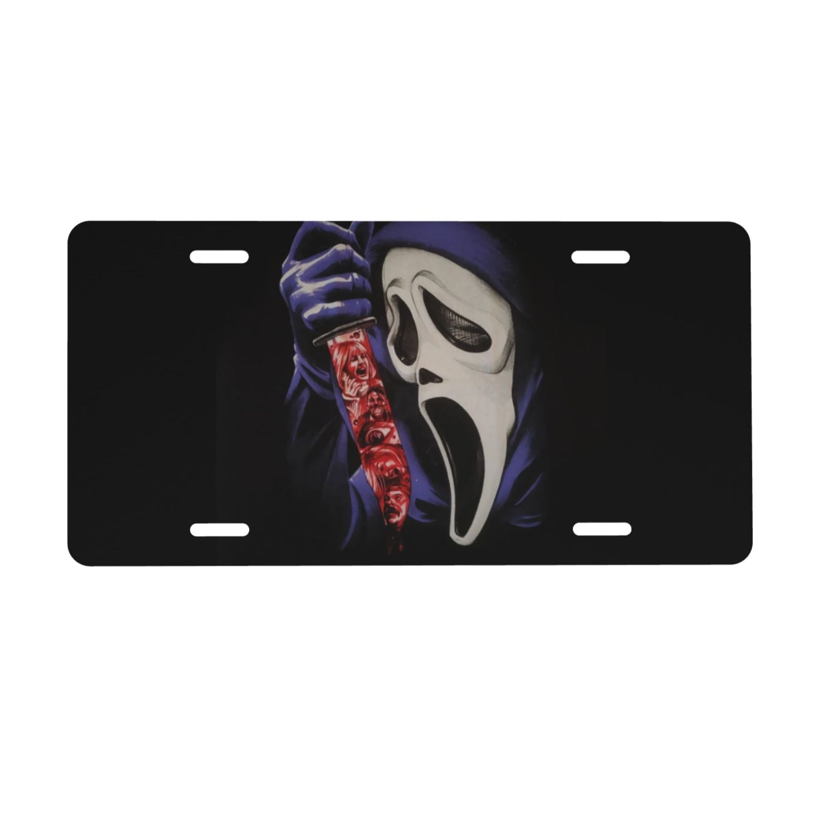 Movie Ghostface Scream Horror License Plate Cover Vanity Tag Decorative ...