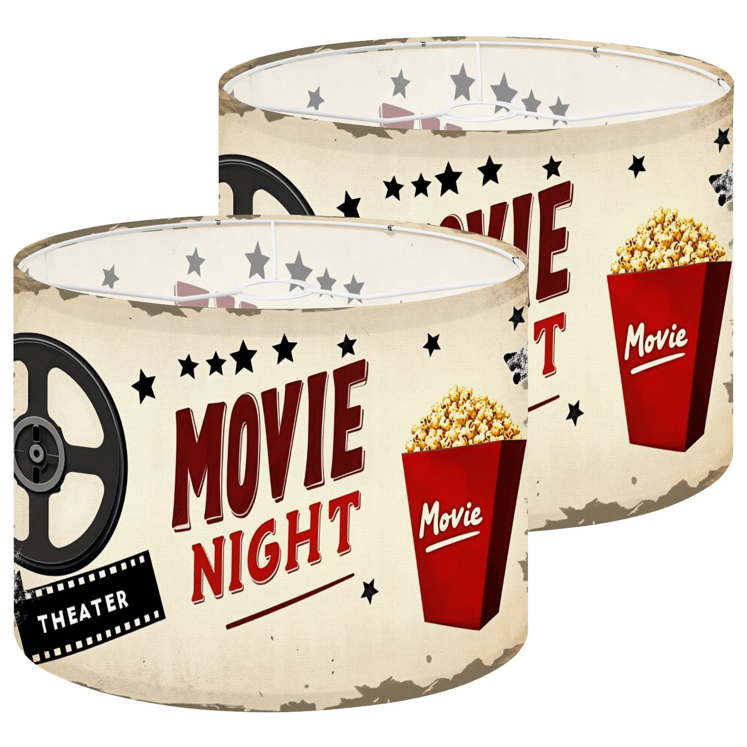 Movie Lampshades 2 Pack Movie Night Home Theater Vintage Movie Film ...