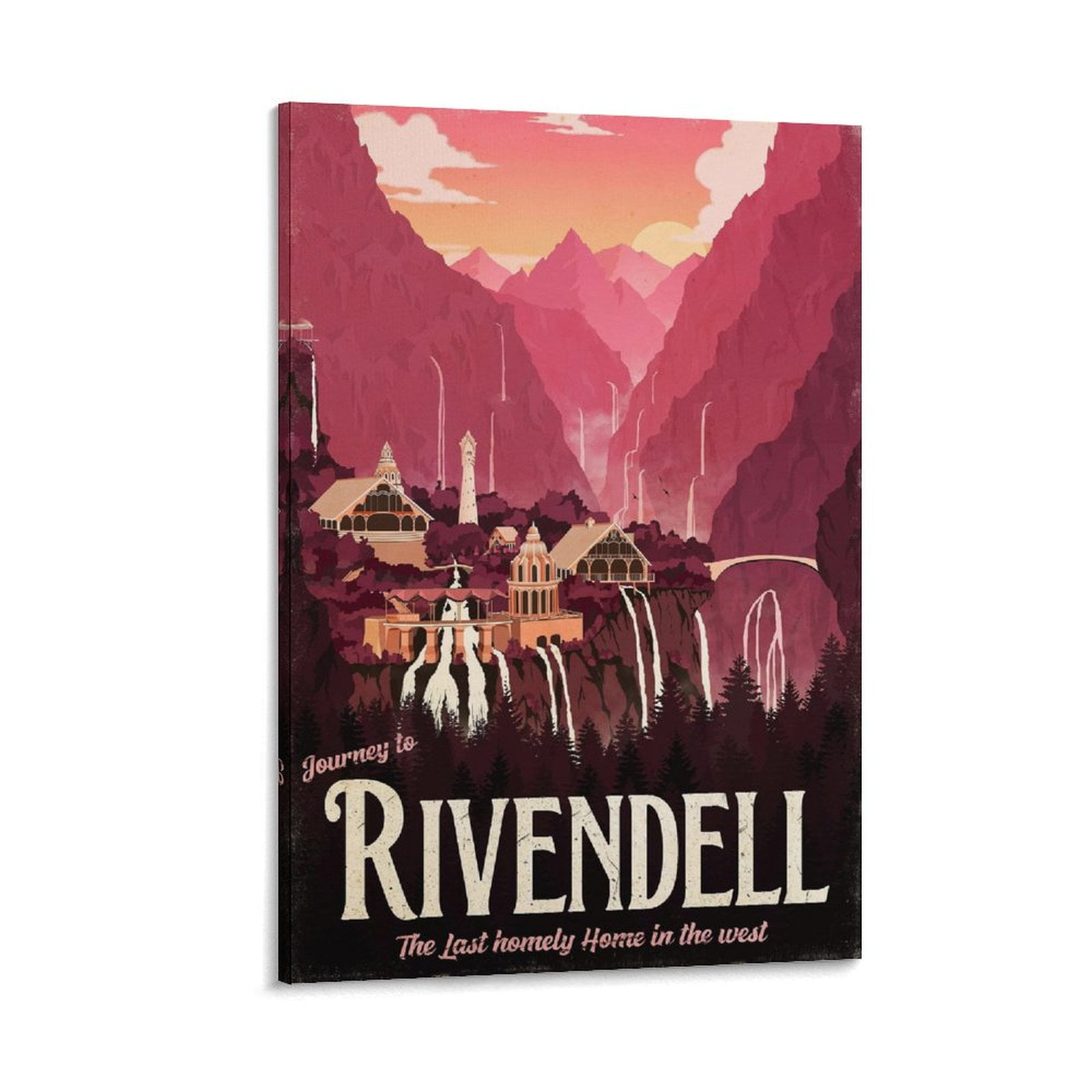 Movie Lord of The Rings Ravendell Retro Film Art Illustration Posters ...