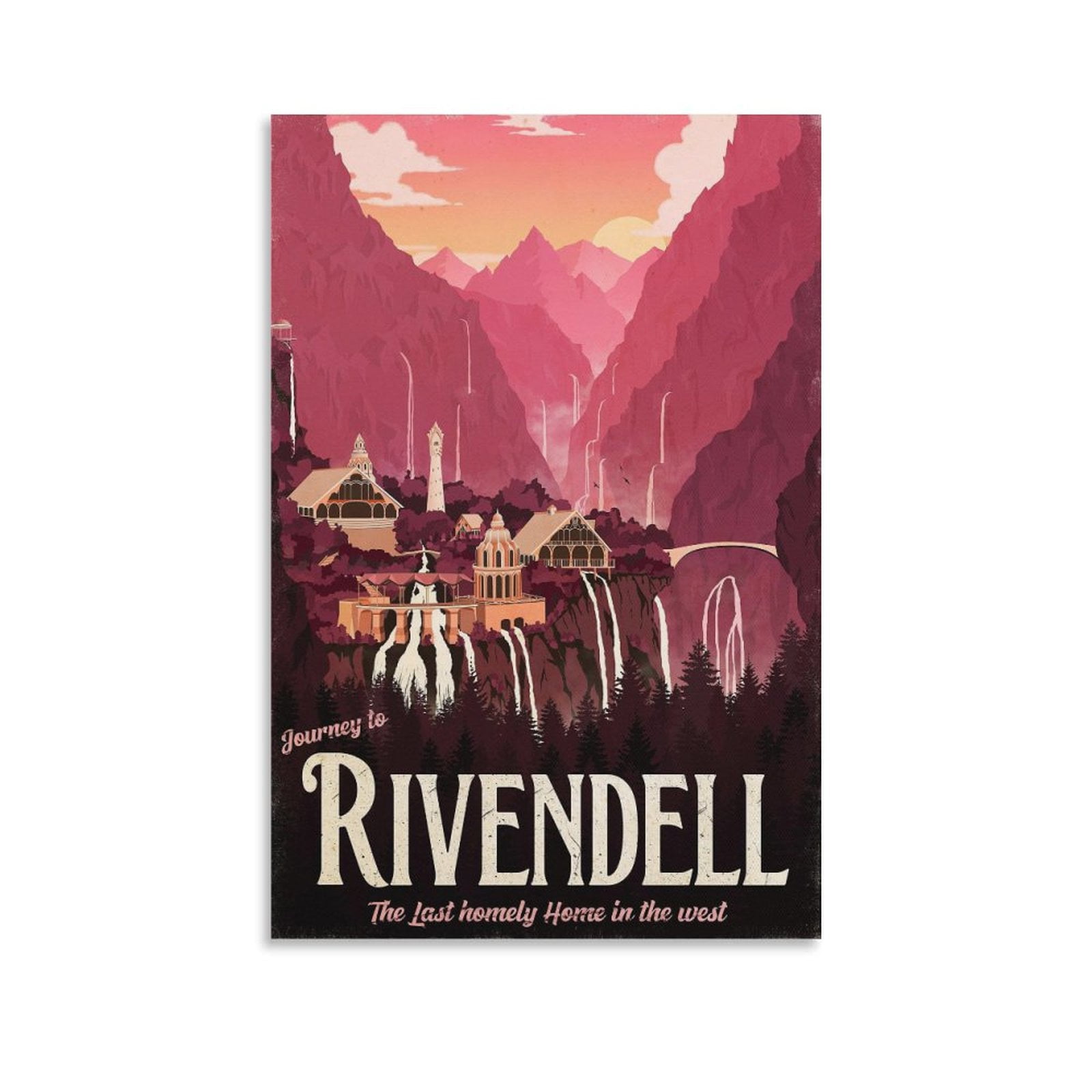 Movie Lord of The Rings Ravendell Retro Film Art Illustration Print ...