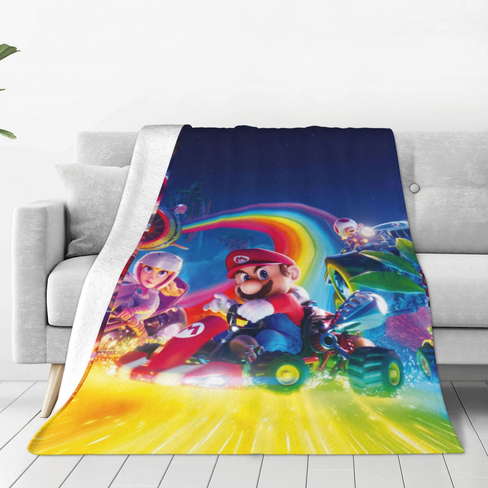 Movie Mario Flannel Blanket Cozy Ultra-Soft Micro Fleece Throw Blanket ...