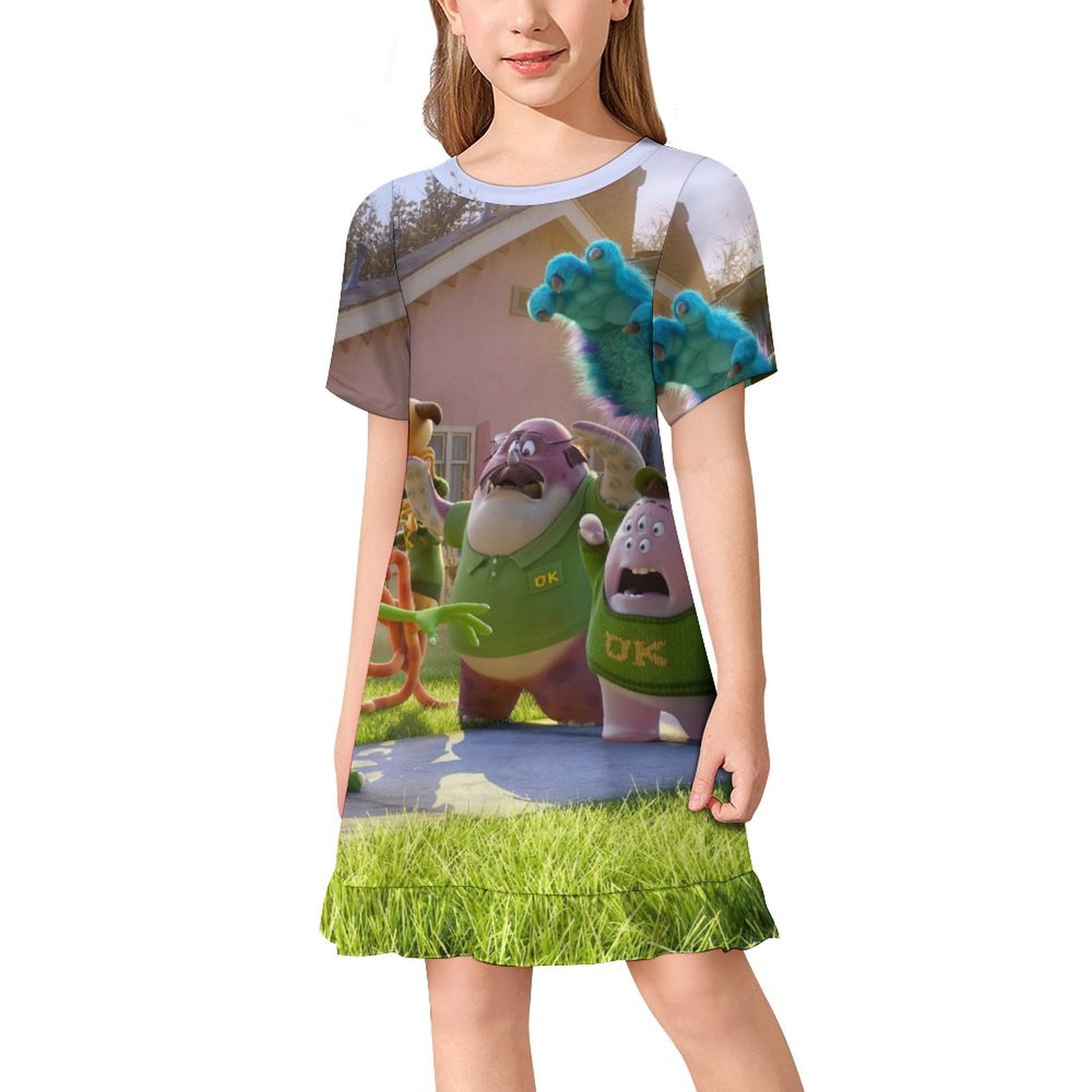 Movie Monsters University Children's Short Sleeved Dress 3D Printed ...