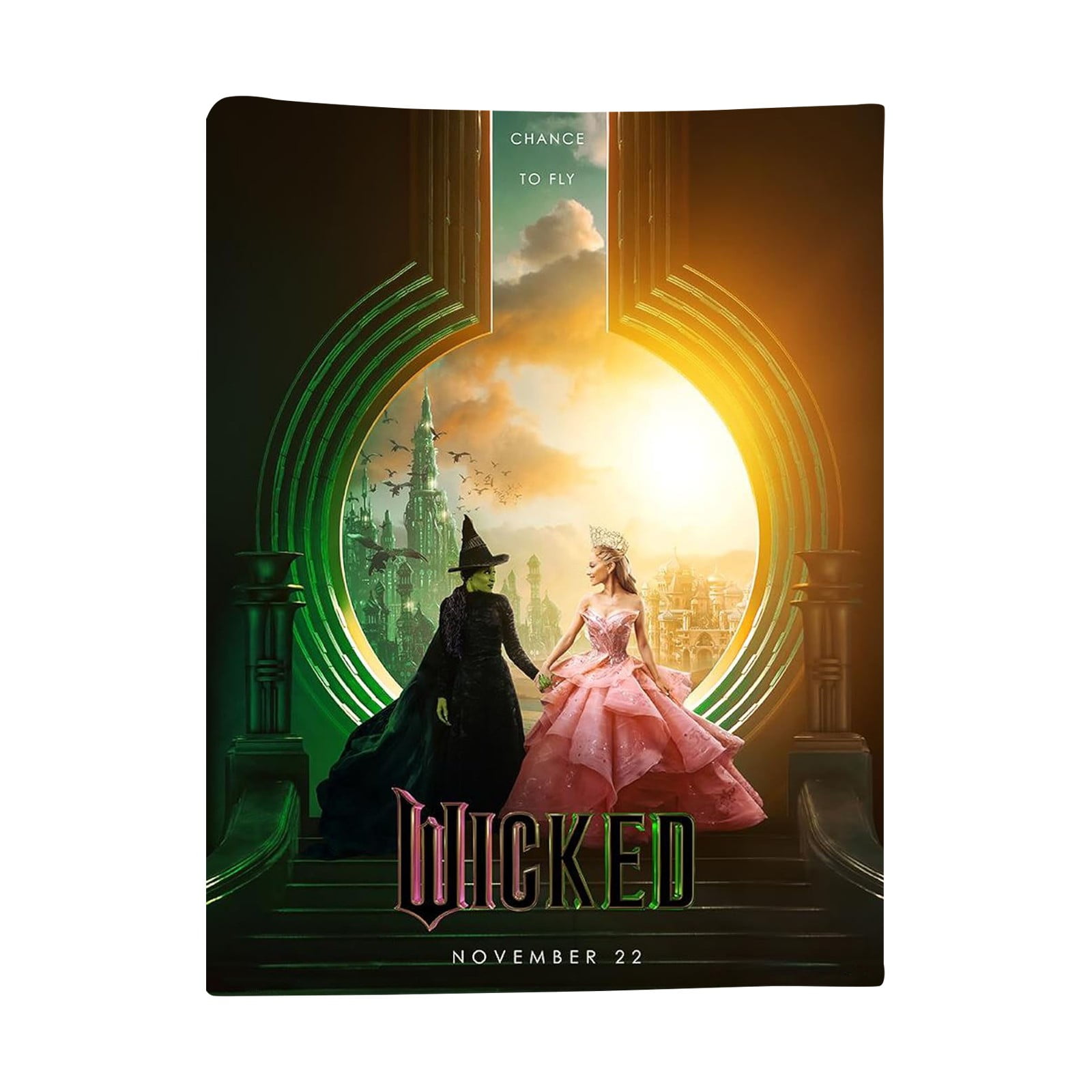 Movie Musical Wicked Throw Blanket Flannel Beach Blanket Sofa Graphic ...