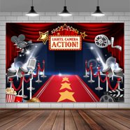 6ft x 4ft Large Movie Night Backdrop, Lights Camera Action Banner ...