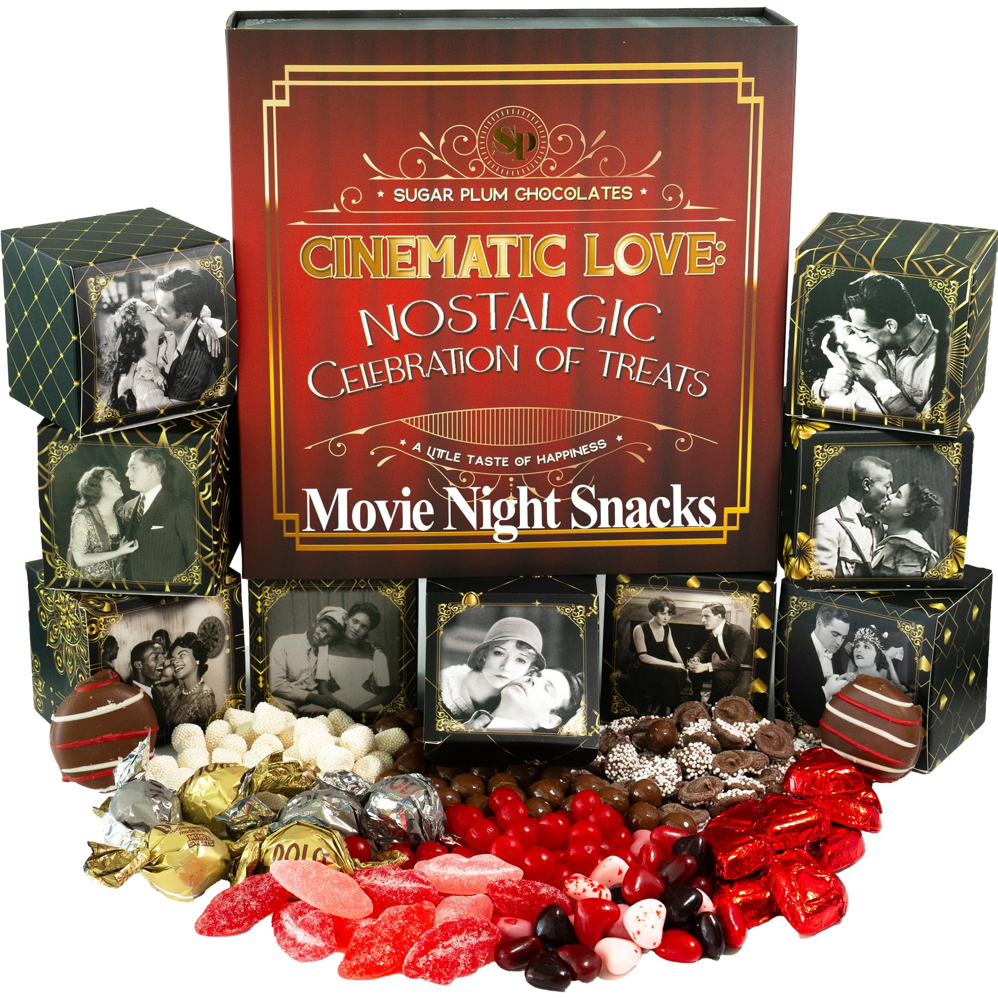 Movie Night Basket Gift OKA4 Set - 9 Assorted Chocolates, Snacks in ...