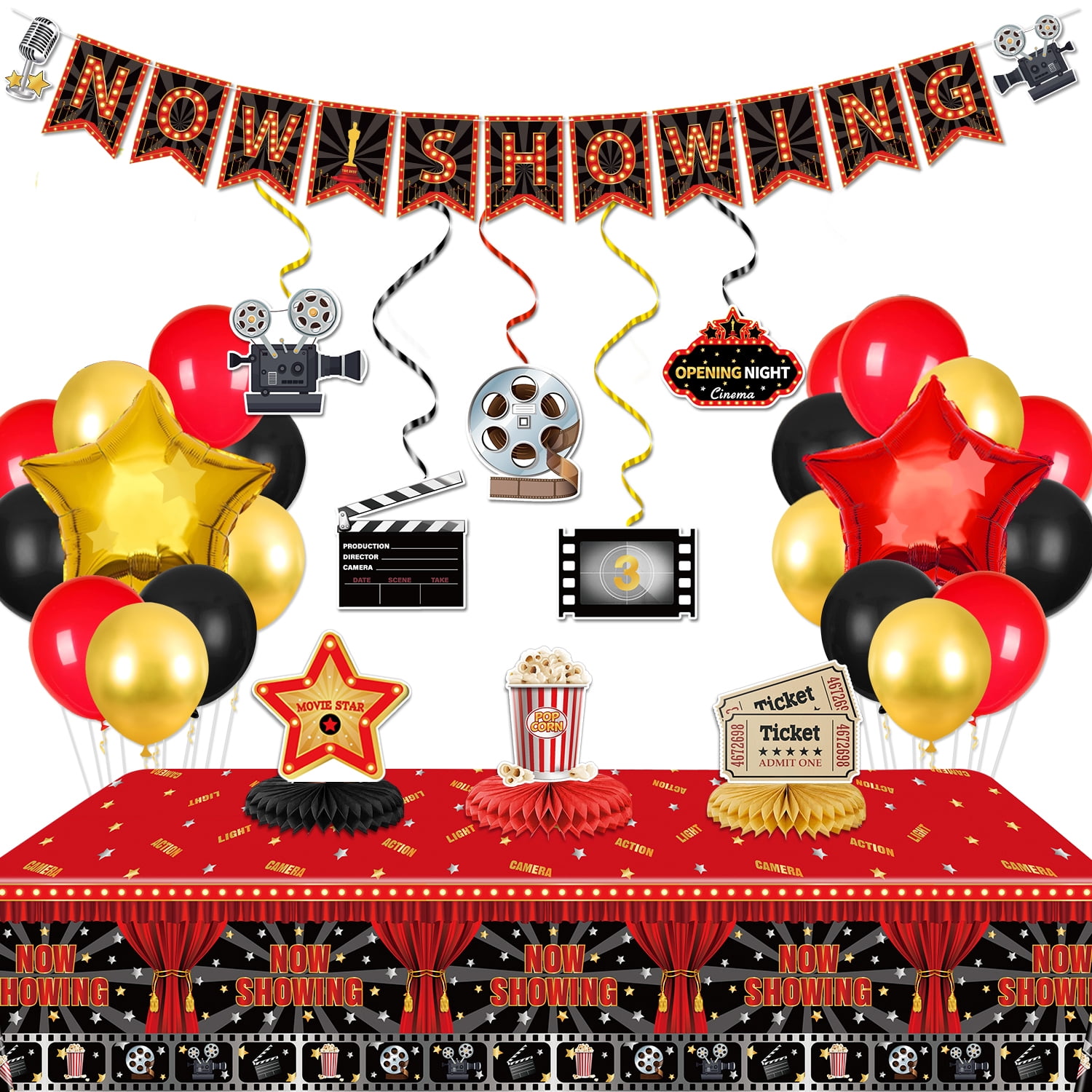 Movie Night Decorations, Include Now Showing Banner, Movie Themed ...