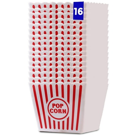 Cinima Style Plastic Theater Popcorn Bowl, Reusable, Large (Pack of 4 ...
