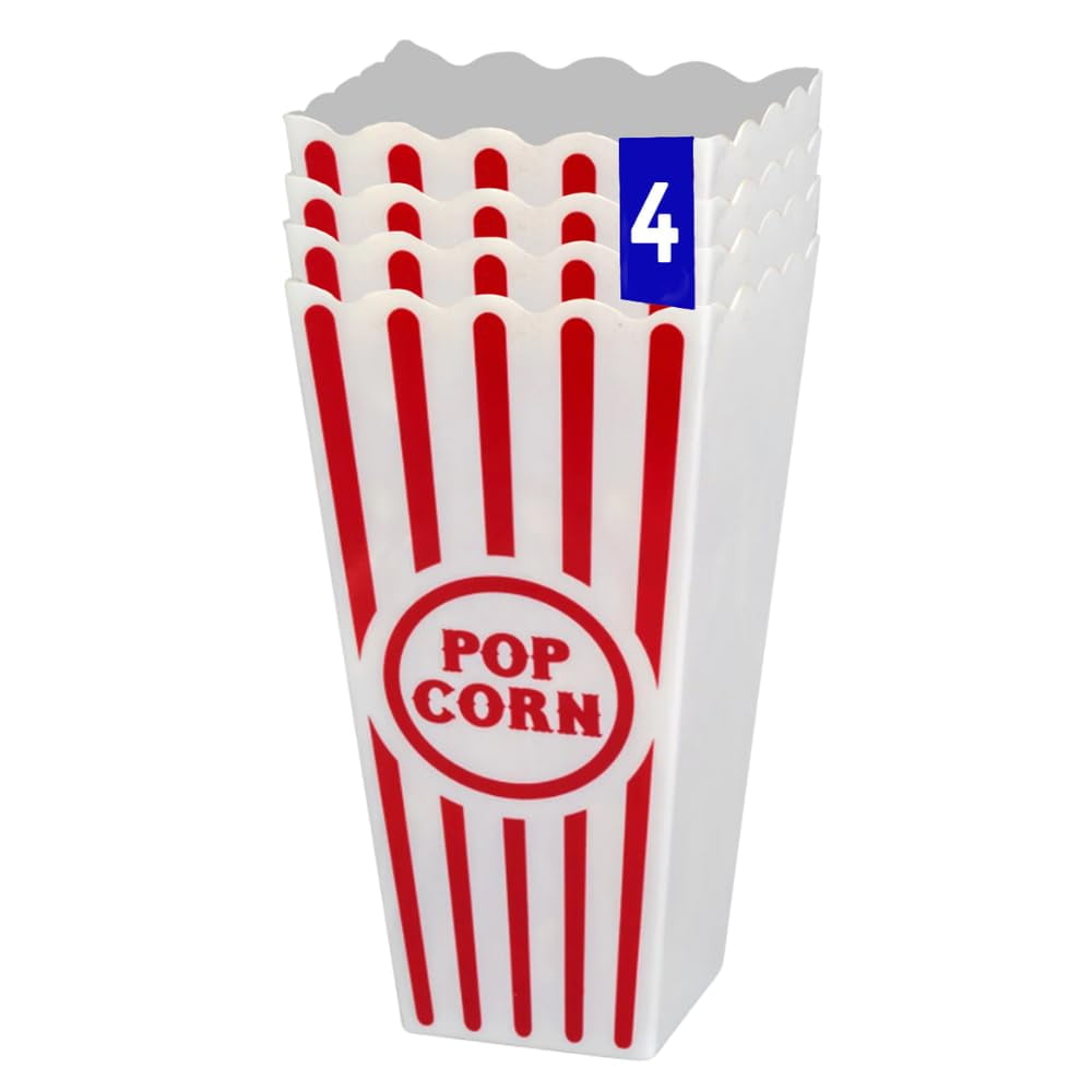 Movie Night Popcorn Containers for Theater, Cinema, and Home Use - Red ...