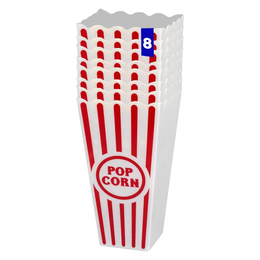 Movie Night Popcorn Containers for Theater, Cinema, and Home Use - Red ...