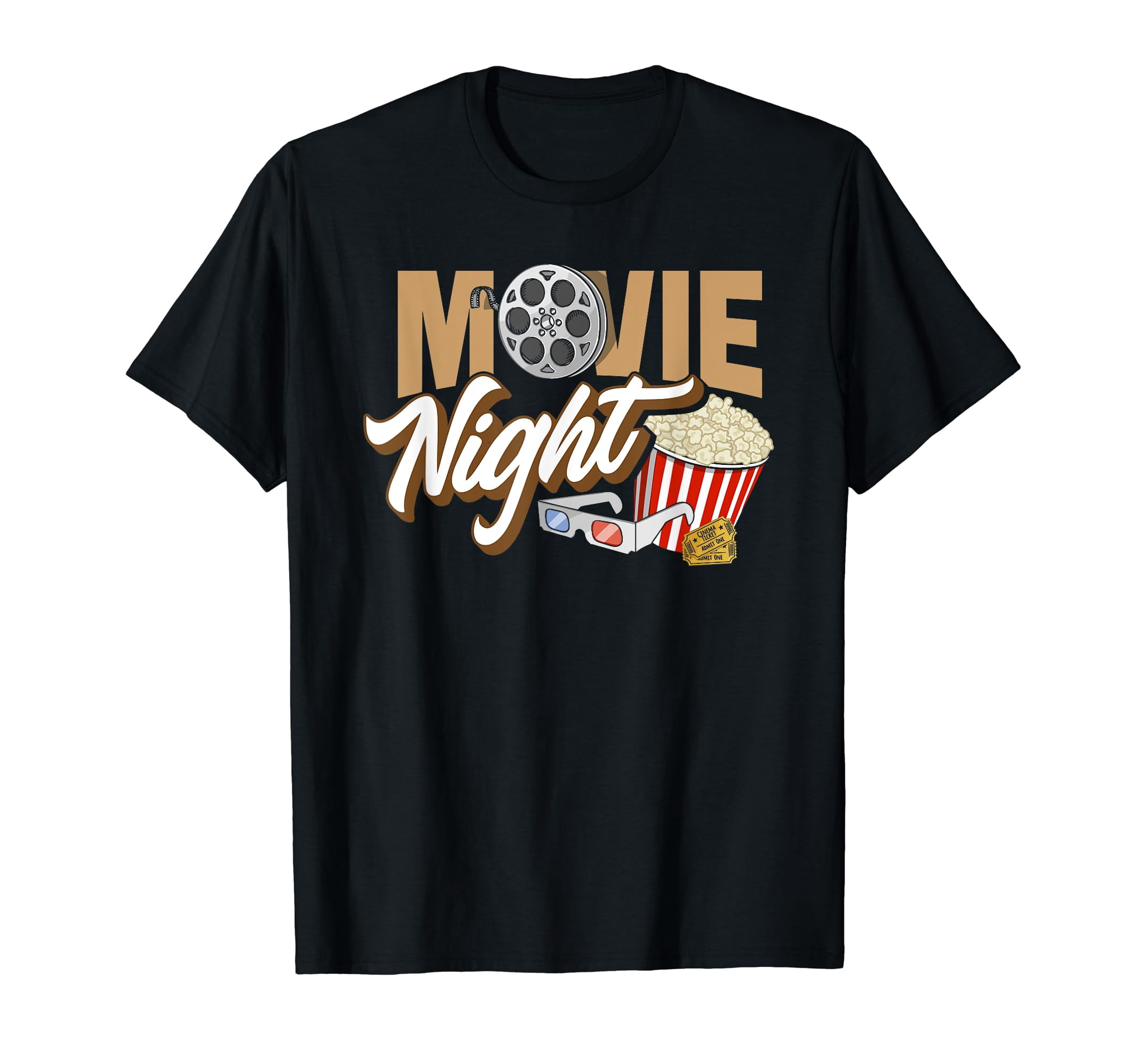 Movie Night - Popcorn Movies Cinema Family T-Shirt - Walmart.com