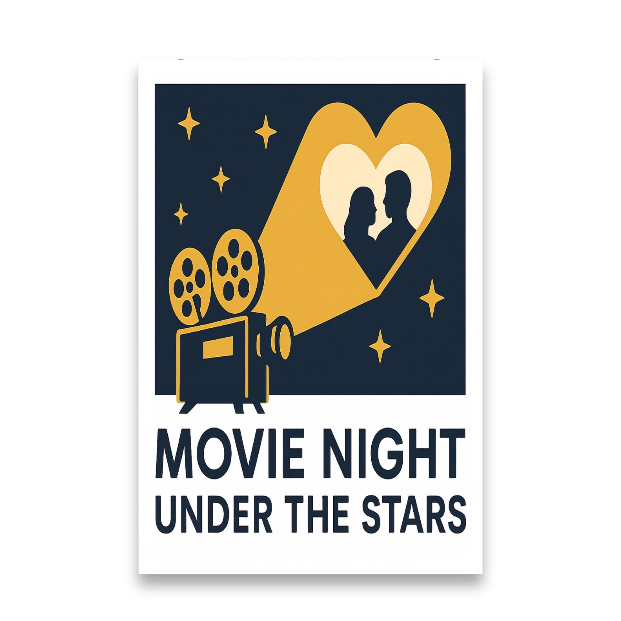 Movie Night Poster - Gloss Paper Finish - Wall Decor for Home Theater ...